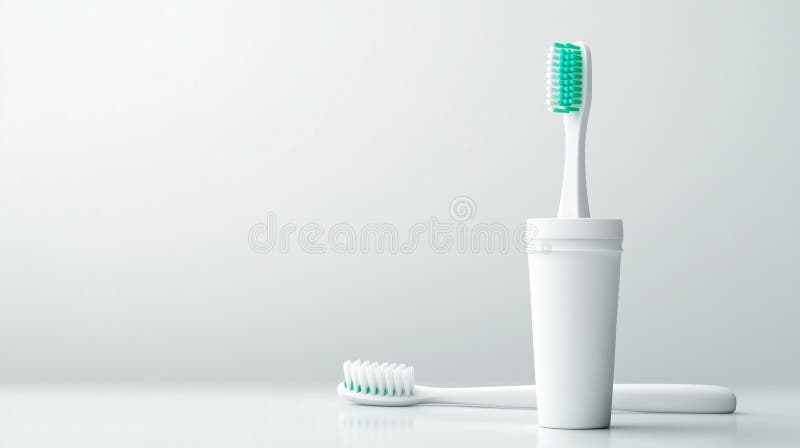 Toothbrush and Toothpaste on a Clean White Surface for daily Oral ...