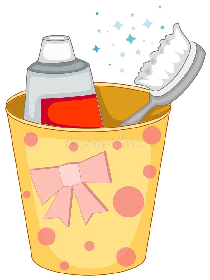 Toothbrush and Toothpaste in Cup Stock Vector - Illustration of object ...