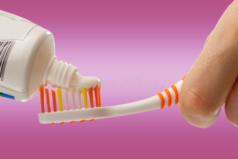 Toothbrush and Toothpaste in Female Hands Stock Photo - Image of macro ...