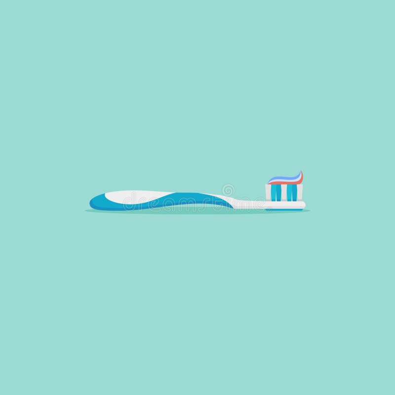 Toothbrush and toothpaste stock vector. Illustration of bathroom - 72585695