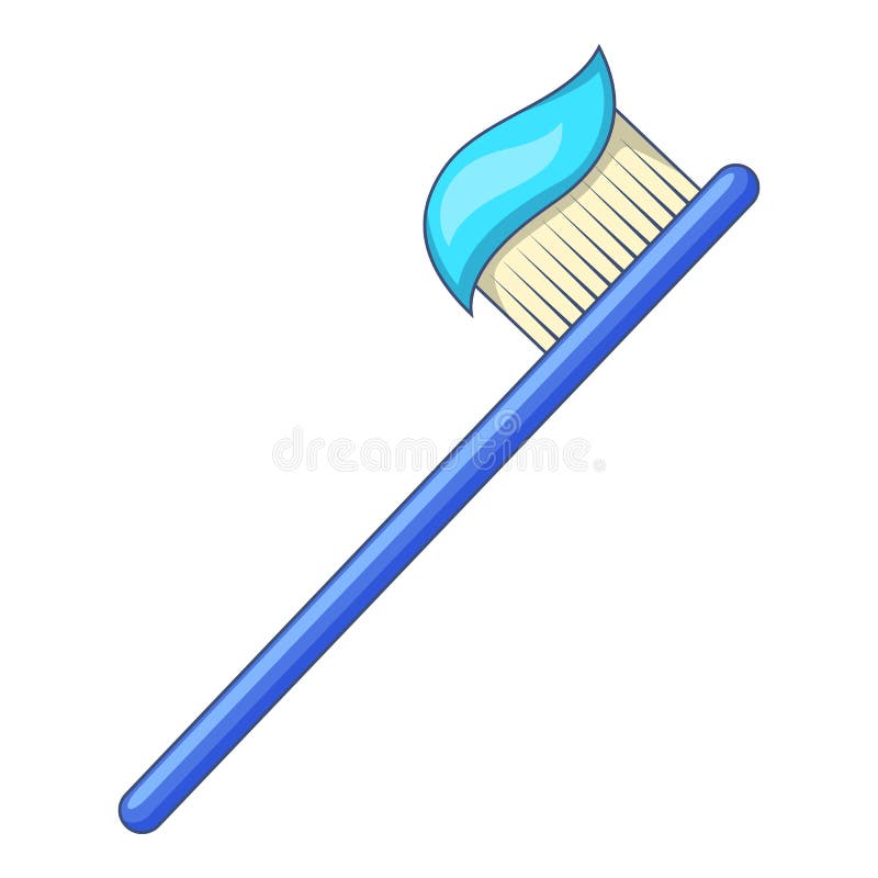 Toothbrush with Toothpaste Icon, Cartoon Style Stock Vector ...