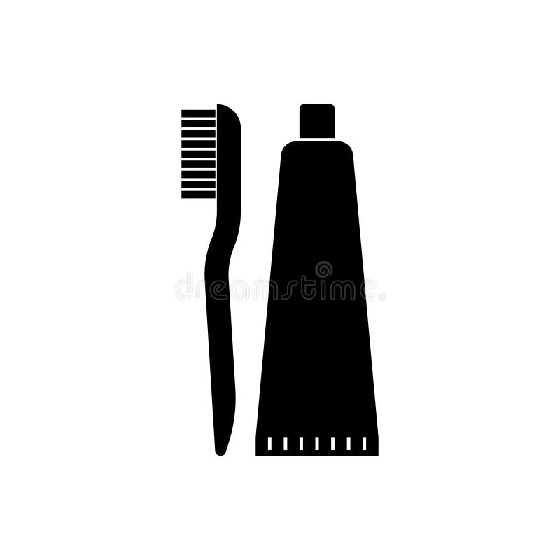 Toothbrush and Toothpaste Icon Stock Illustration - Illustration of ...
