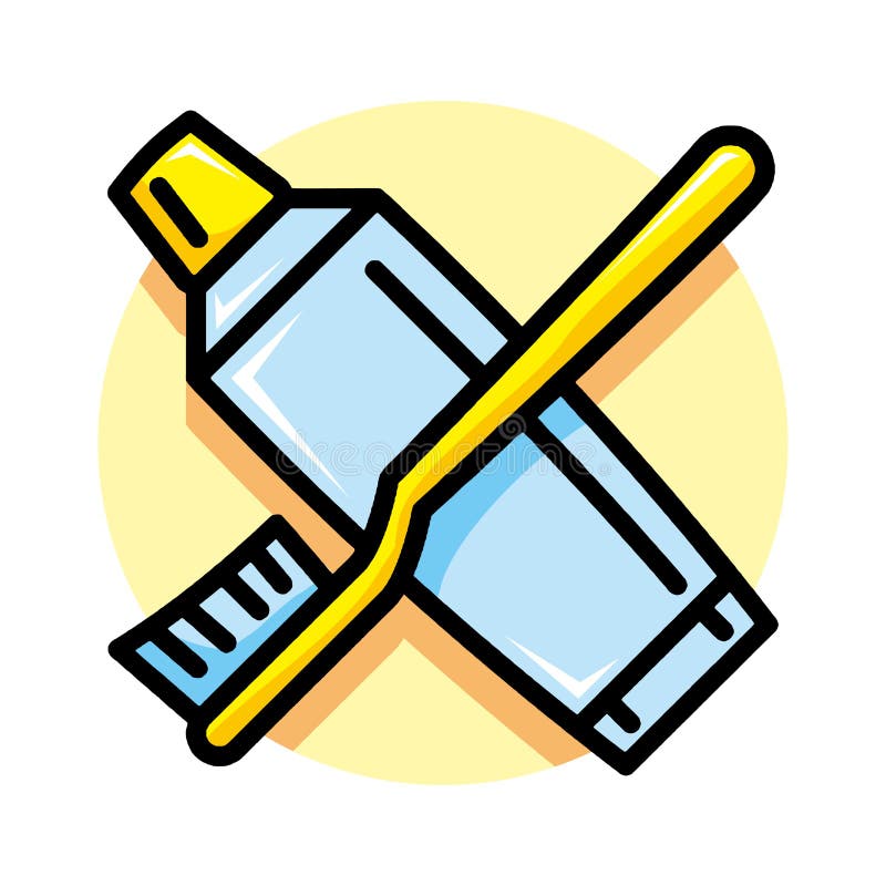Toothbrush and Toothpaste Icon Stock Illustration - Illustration of ...