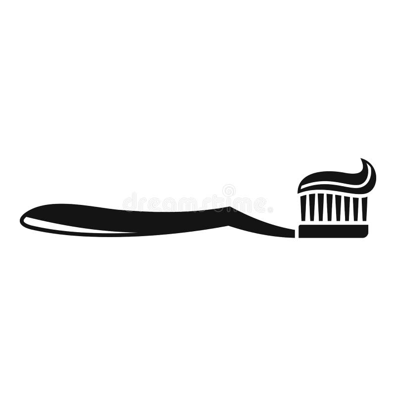 Toothbrush Toothpaste Icon, Simple Style Stock Vector - Illustration of ...