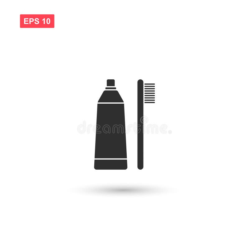 Toothbrush Toothpaste Icon Vector Design Isolated Stock Vector ...