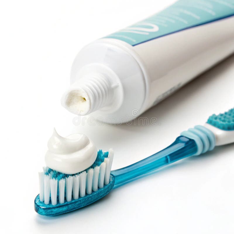 Toothbrush with Toothpaste Isolated on White Background Stock ...