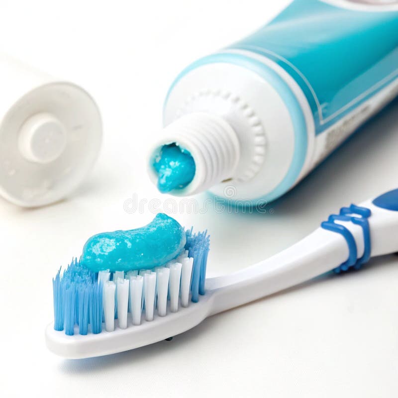Toothbrush with Toothpaste Isolated on White Background Stock ...
