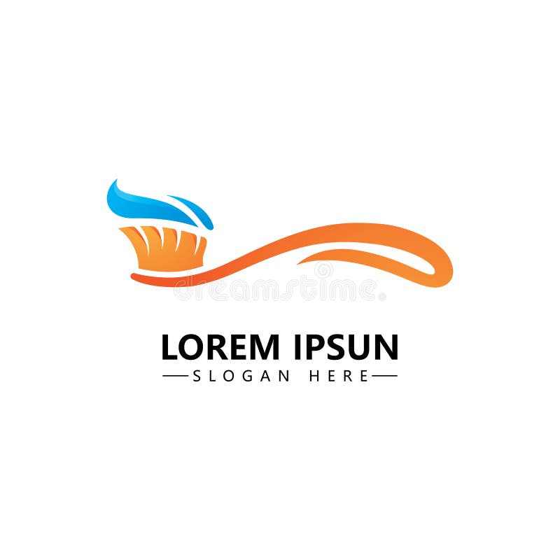 Toothbrush with Toothpaste Logo Icon Vector Template Design Stock ...