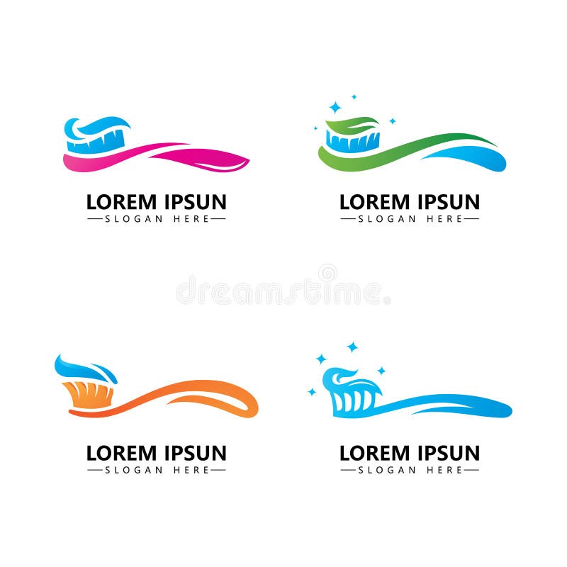 Toothbrush with Toothpaste Logo Icon Vector Template Design Stock Vector - Illustration of ...