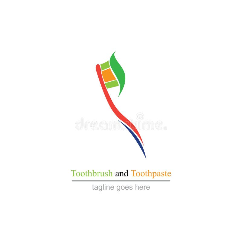 Toothbrush with Toothpaste Logo Icon Vector Template Illustration ...
