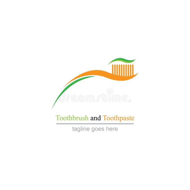 Toothbrush with Toothpaste Logo Icon Vector Template Illustration ...