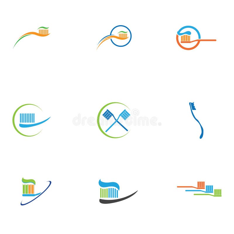 Toothbrush with Toothpaste Logo Icon Vector Template Illustration ...