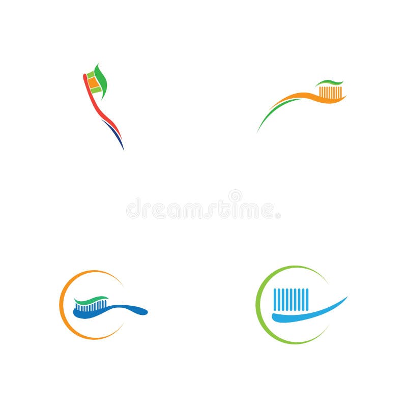 Toothbrush with Toothpaste Logo Icon Vector Template Illustration ...