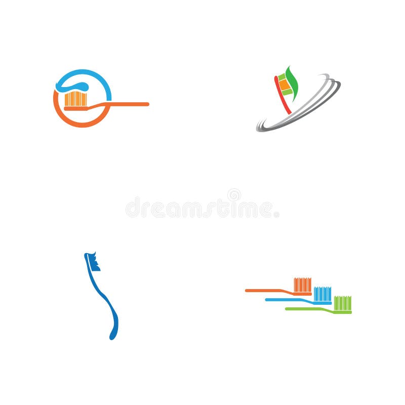 Toothbrush with Toothpaste Logo Icon Vector Template Illustration ...