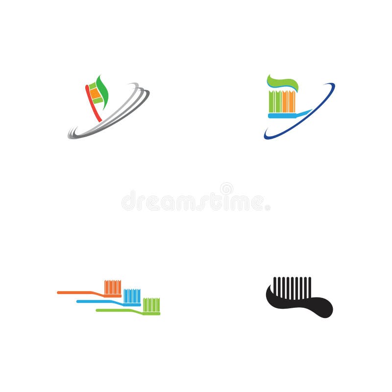 Toothbrush with Toothpaste Logo Icon Vector Template Illustration ...