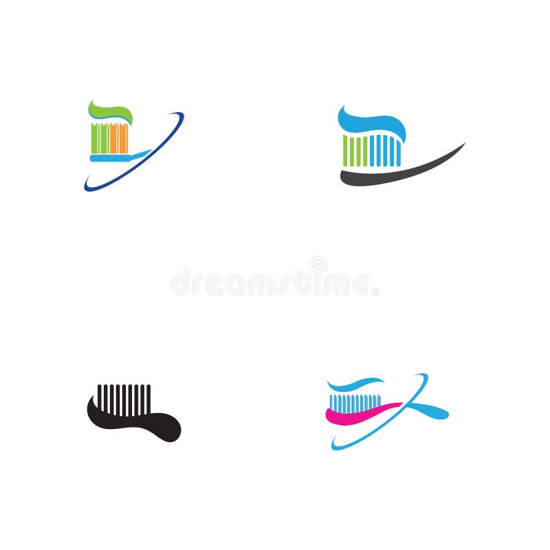 Toothbrush with Toothpaste Logo Icon Vector Template Illustration ...