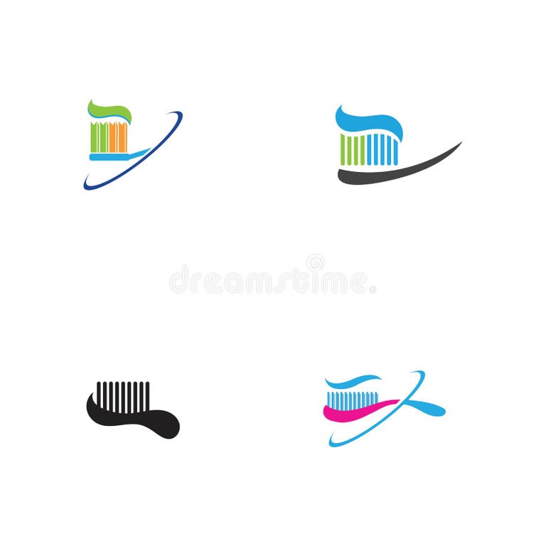 Toothbrush with Toothpaste Logo Icon Vector Template Illustration ...