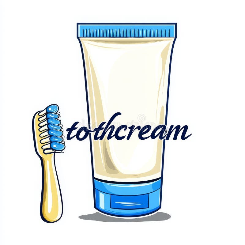 Toothbrush and Toothpaste - Modern Isolated Object Illustration Stock ...
