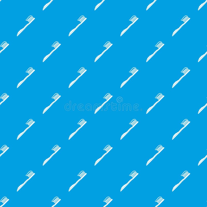 Toothbrush with Toothpaste Pattern Seamless Blue Stock Vector ...
