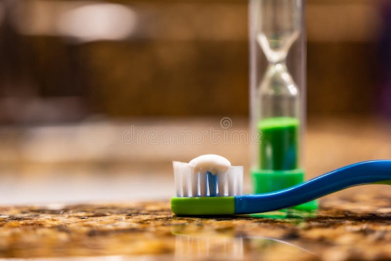 Toothbrush, Toothpaste and Sand Timer for Kids Learning To Slow Down ...
