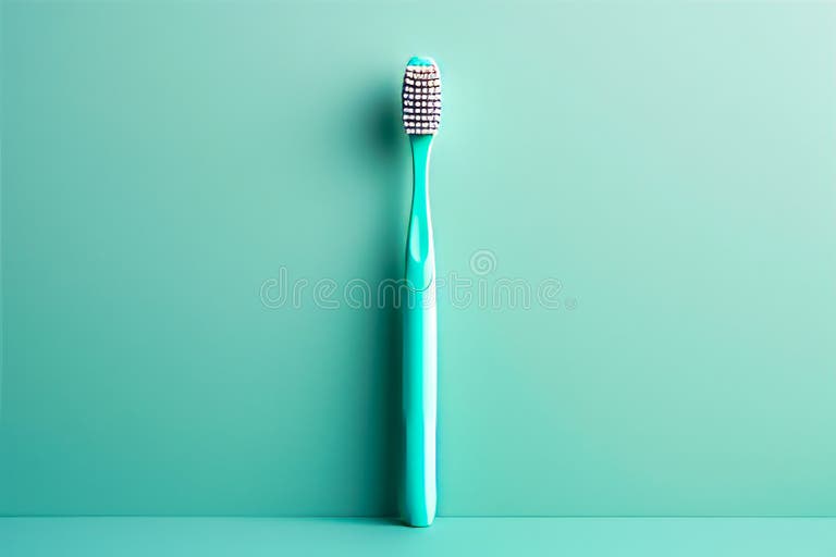Toothbrush with Toothpaste on it Sitting on Table. Generative AI Stock ...