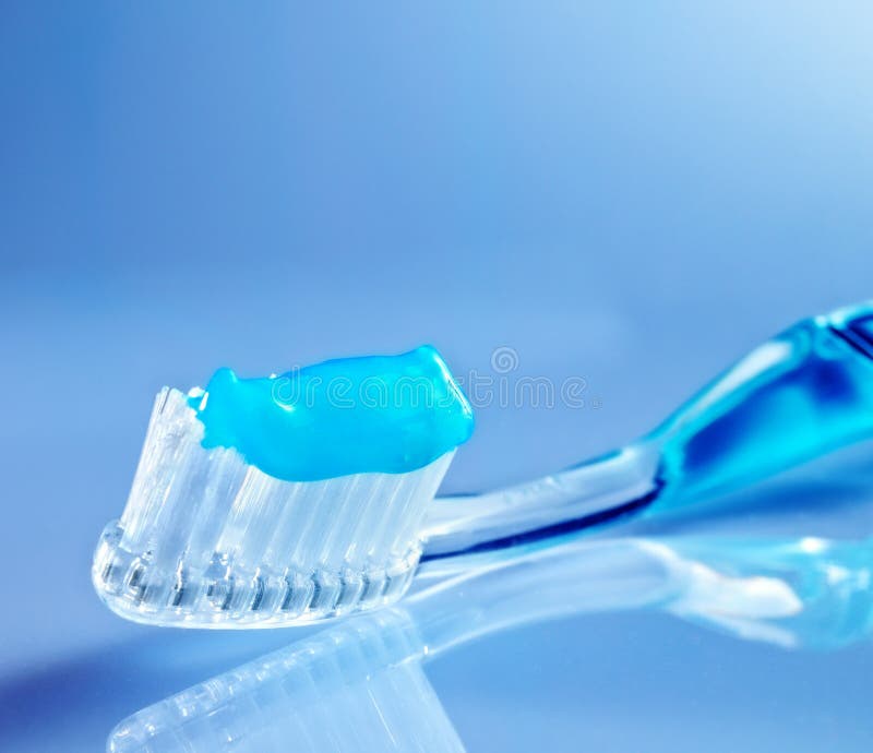 Toothbrush with toothpaste stock photo. Image of blue - 36738892