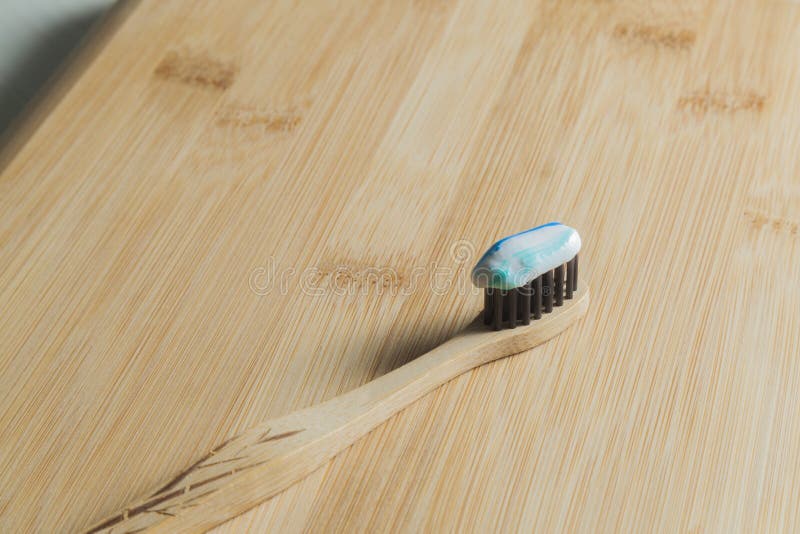 Toothbrush with Toothpaste on the Table. Stock Image - Image of care ...