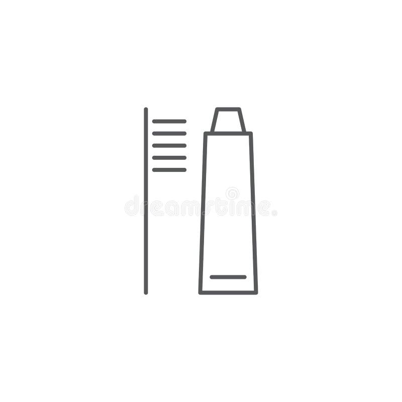 Toothbrush and Toothpaste Tube Vector Icon Isolated on White Background ...