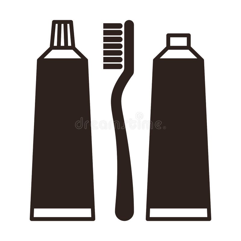 Toothbrush and Toothpaste Icon Stock Vector - Illustration of care ...