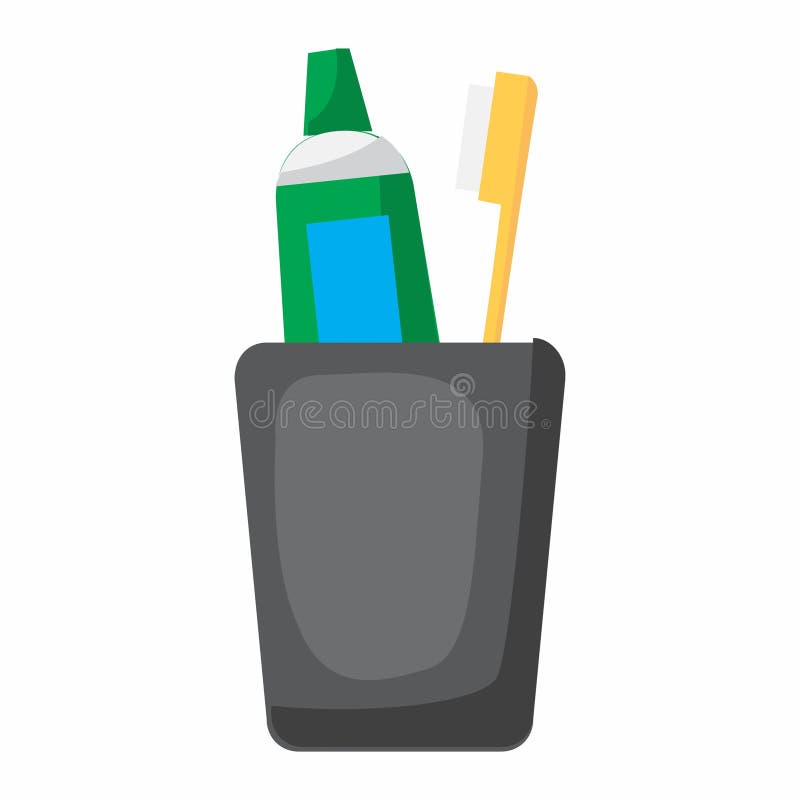 Toothbrush and Toothpaste Vector Art Illustration Stock Illustration ...
