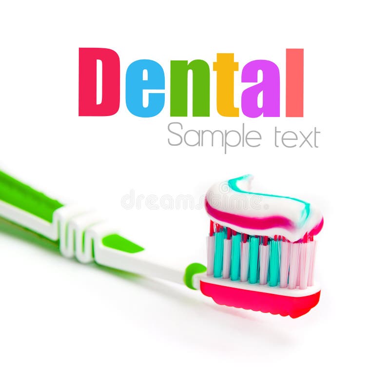 Toothbrush with Tricolor Toothpaste Stock Image - Image of healthy ...