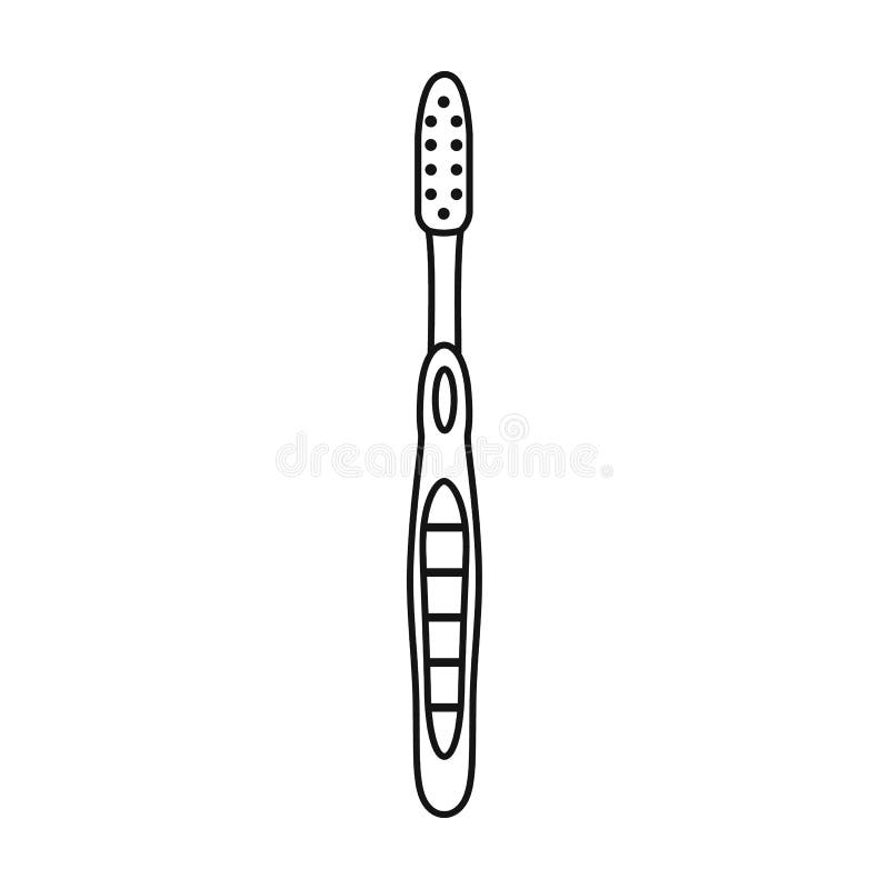 Toothbrush Vector Icon.Line Vector Icon Isolated on White Background ...