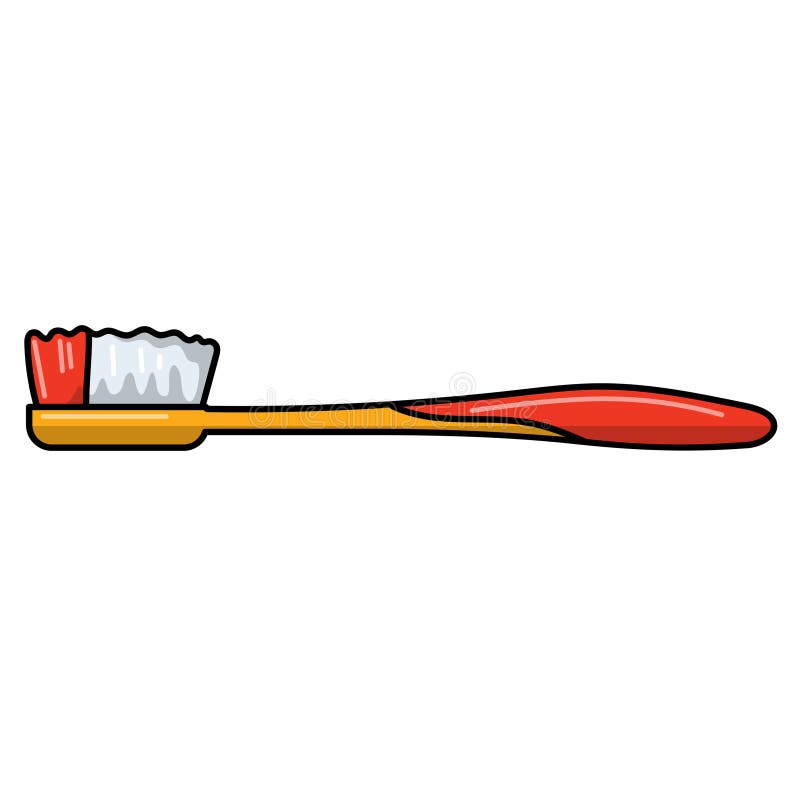 Toothbrush Vector Illustration, Plastic Toothbrush Flat Icon ...