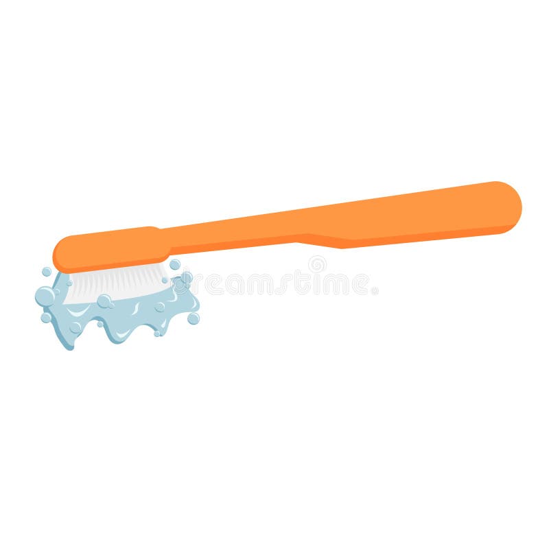 Toothbrush Vector Illustration. Toothbrush with Water and Toothpaste ...