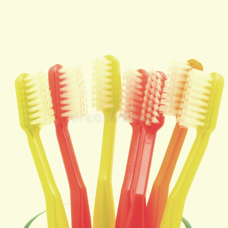 Toothbrushes Old Vintage Retro Style Stock Image - Image of health ...
