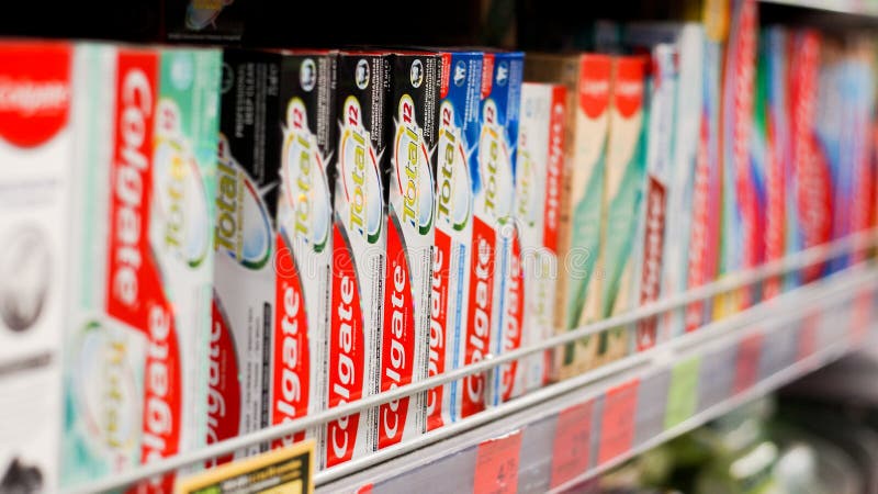 Toothbrushes and Toothpaste are on the Shelves of Stores. Editorial ...