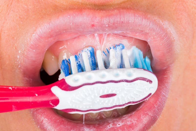Toothbrushing stock image. Image of bleaching, healthy - 51742421