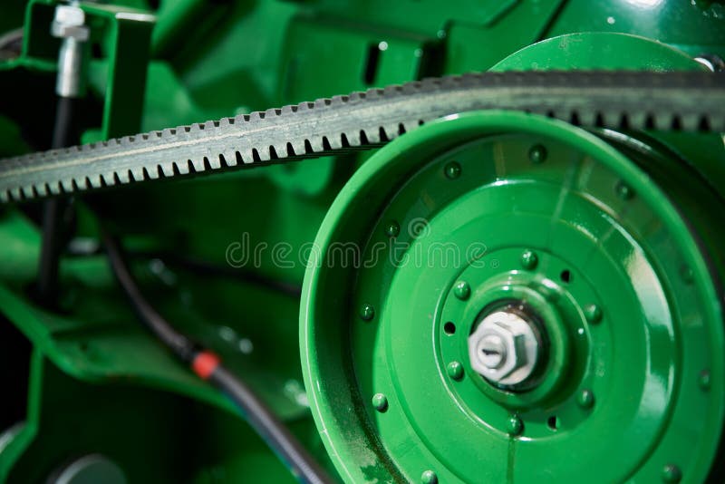 Toothed Belt of a Belt Drive on a Tractor Stock Photo - Image of ...