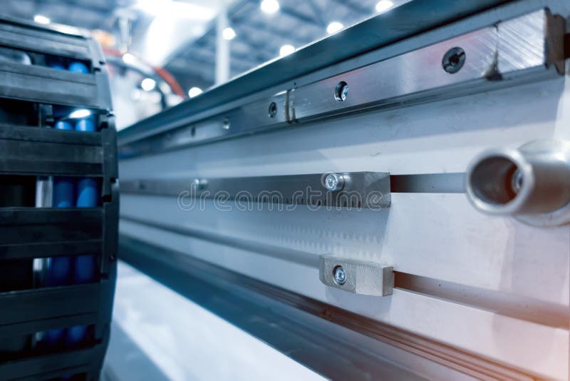 Toothed Metal Guide in the Machine Stock Photo - Image of product ...