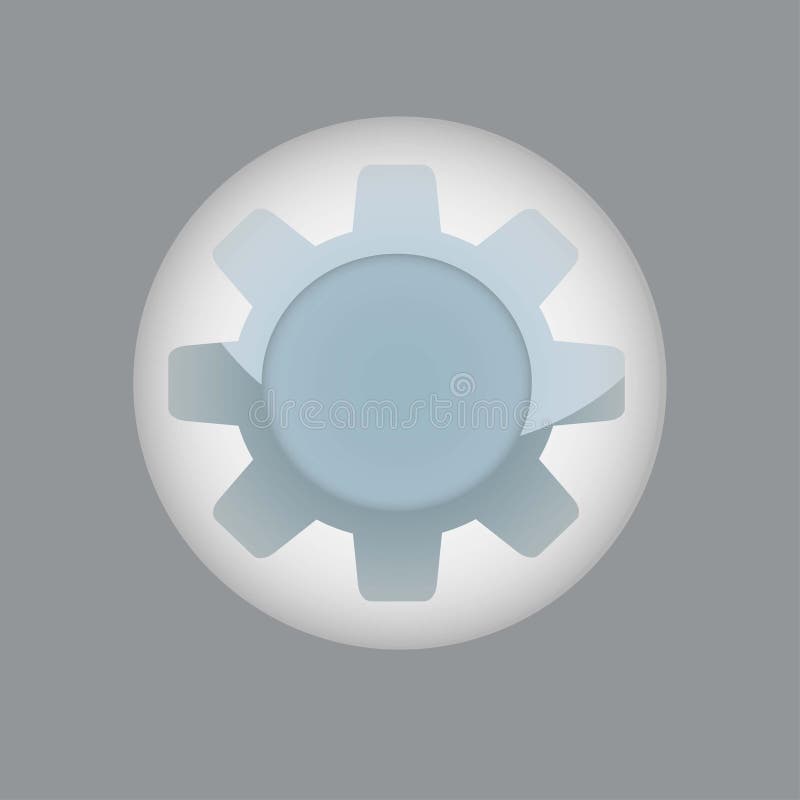 Toothed Wheel Button Vector on Gray Background Stock Vector ...
