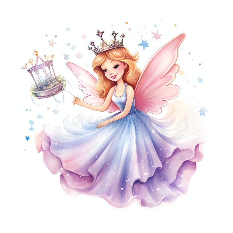 Toothfairy Queen Toothfairy Fairytale World Watercolor Stock ...