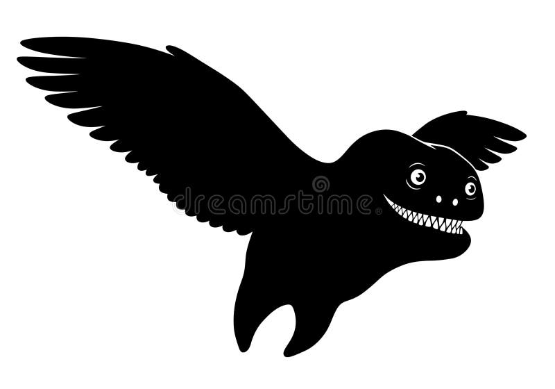Toothless Flying Silhouette Stock Illustration - Illustration of ...