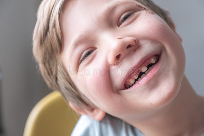 Toothless boy smiling stock photo. Image of human, person - 187579686