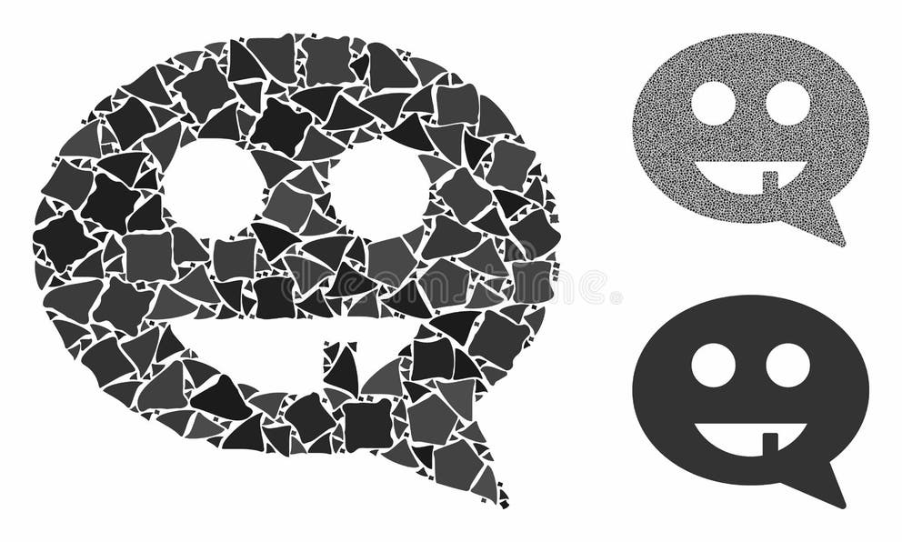 Toothless Smiley Message Composition Icon of Unequal Pieces Stock ...