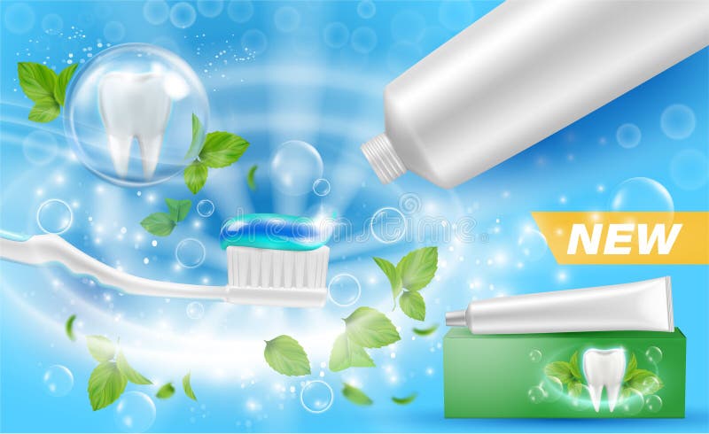 Toothpaste Advertising, Dental Care Stock Illustration - Illustration ...