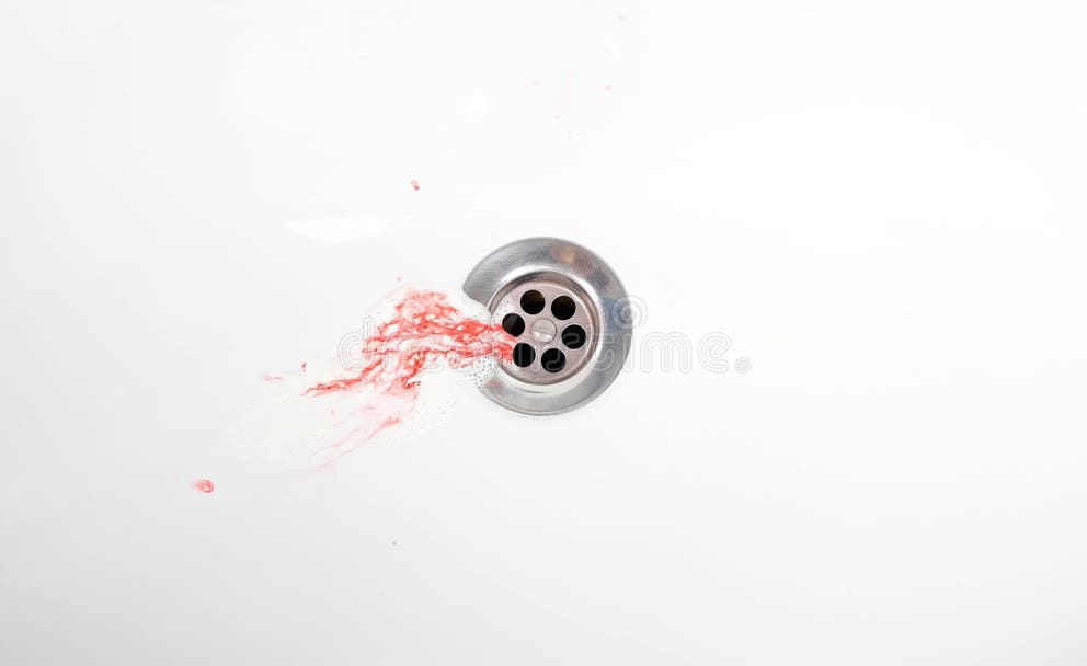 Toothpaste with Blood in a Ceramic Sink. Bleeding Gums Stock Photo ...