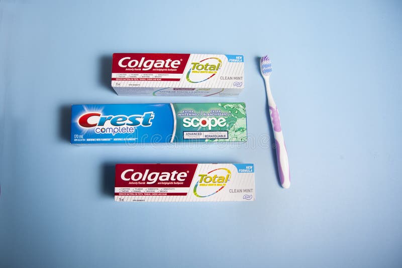 Toothpaste Brands and Brush Editorial Stock Photo - Image of ...