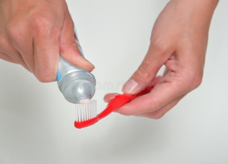 Toothpaste and Brush Closeup, Dental Care Concept Stock Photo - Image ...