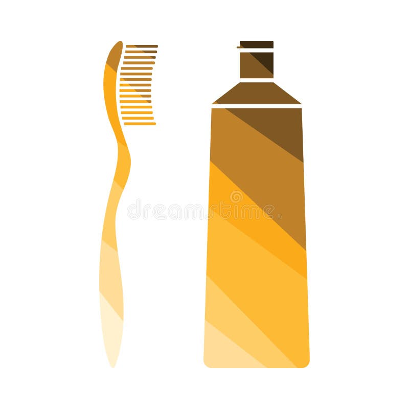 Toothpaste and brush icon stock vector. Illustration of health - 144468872
