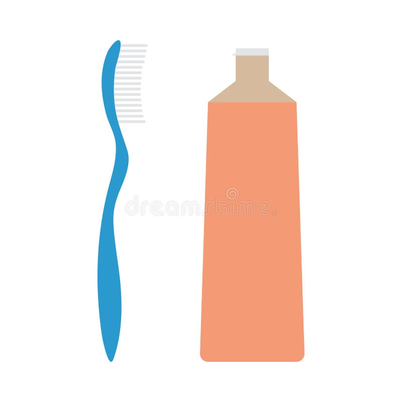 Toothpaste and Brush Icon stock vector. Illustration of isolated ...